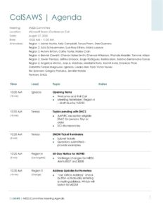 MEDS Committee Agenda August 2025 – The home of CalSAWS